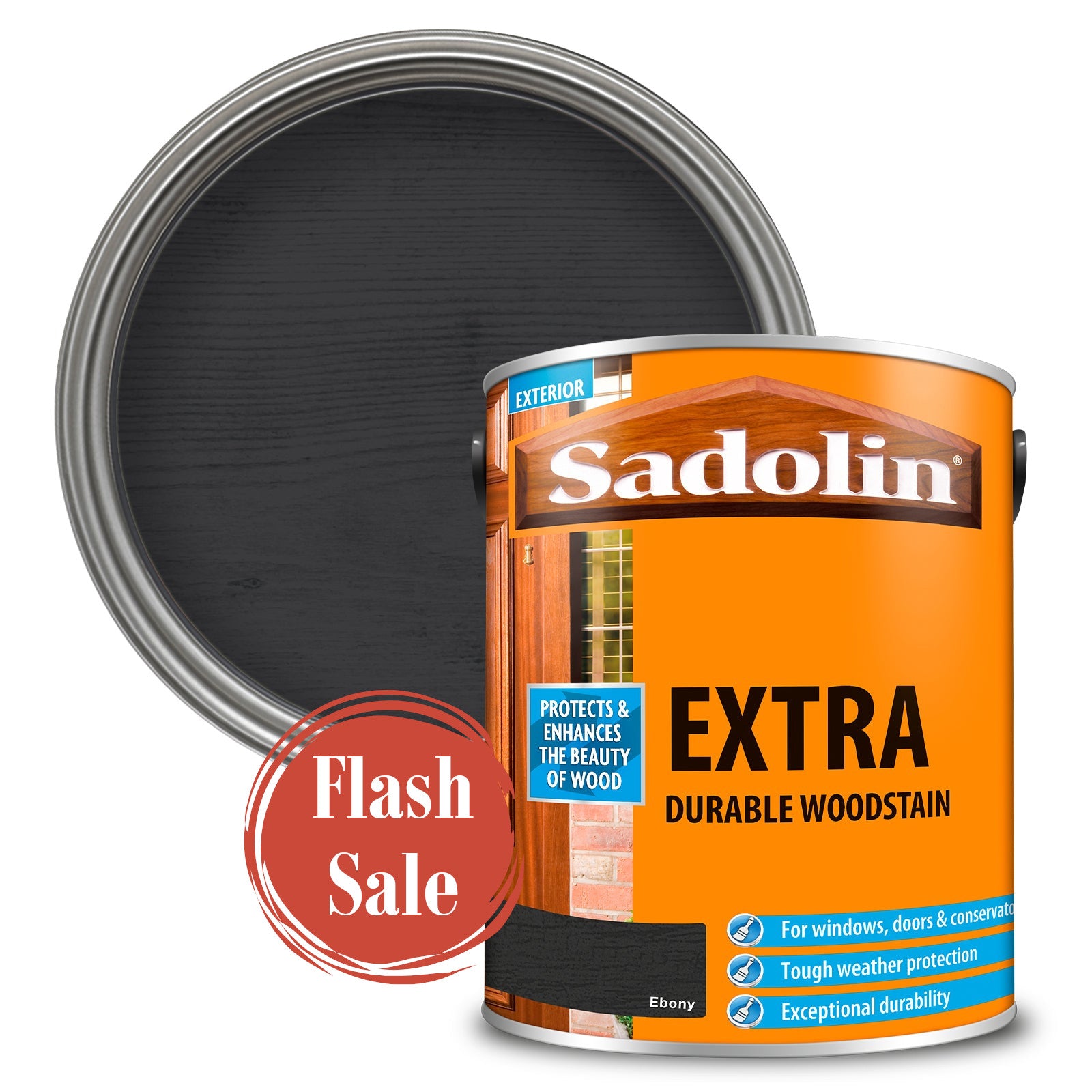 Sadolin Extra Durable Woodstain Ebony 5L