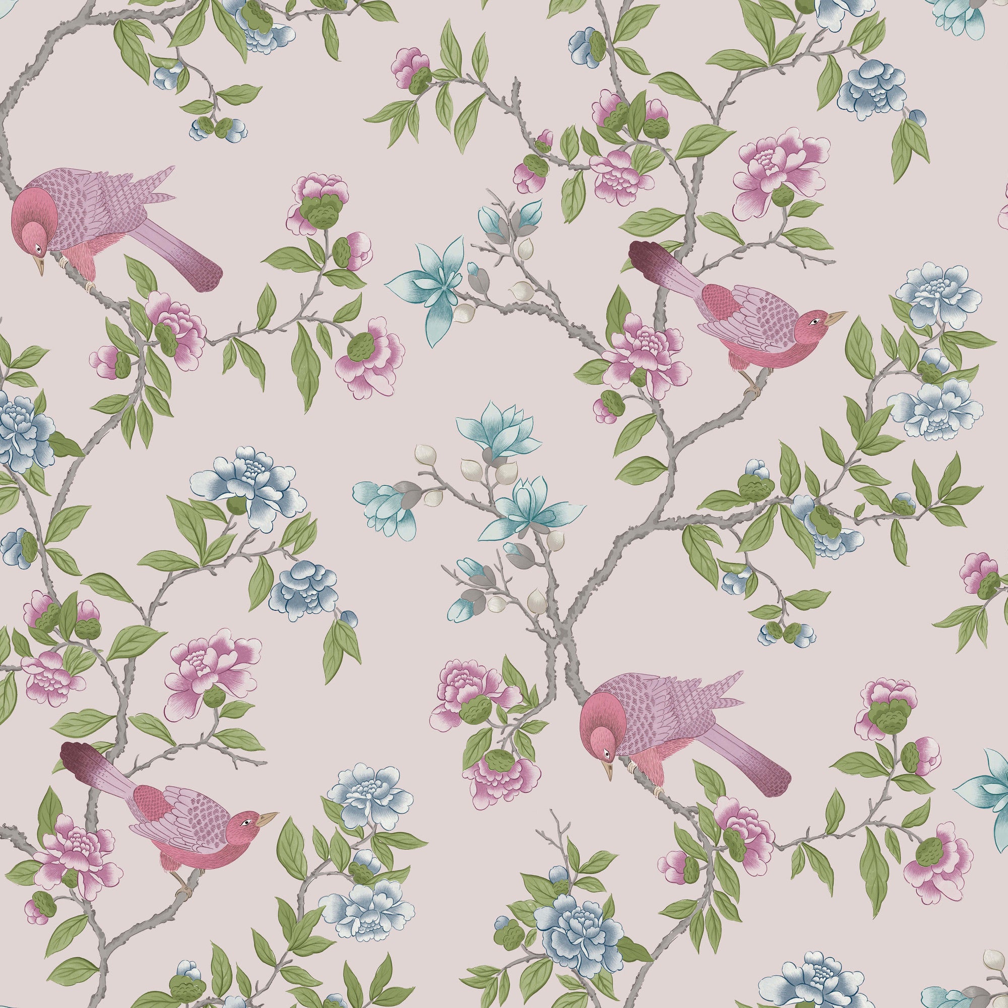 Little Greene Wallpaper Aderyn China Clay